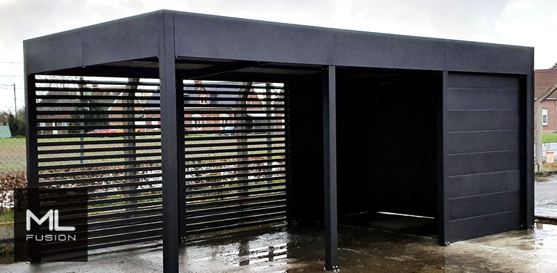Carport semi-fermé sur mesure — aluminium | ML Fusion